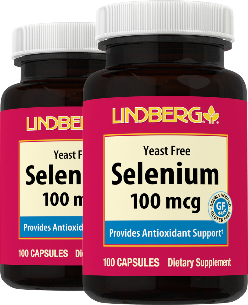 Selenium (Yeast Free), 100 mcg, 100 Capsules x 2 Bottles | Nutrition ...