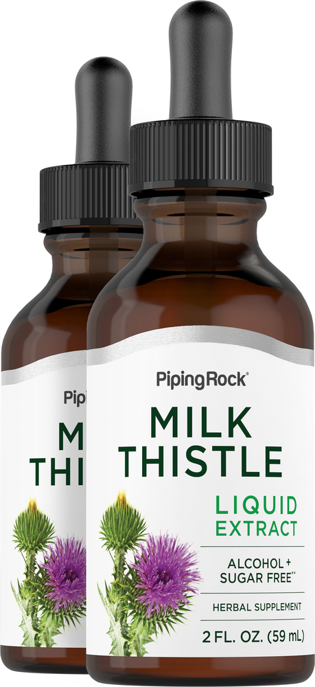 Milk Thistle Seed Liquid Extract 2 x 2 fl oz (59 mL) Dropper Bottle ...